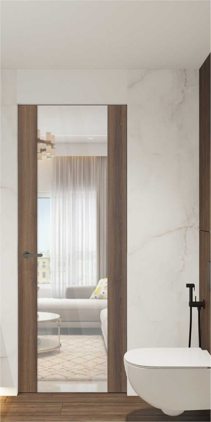 Avon 202 Clear Vetro Pecan Nutwood Belldinni Modern Interior Door | Buy ...