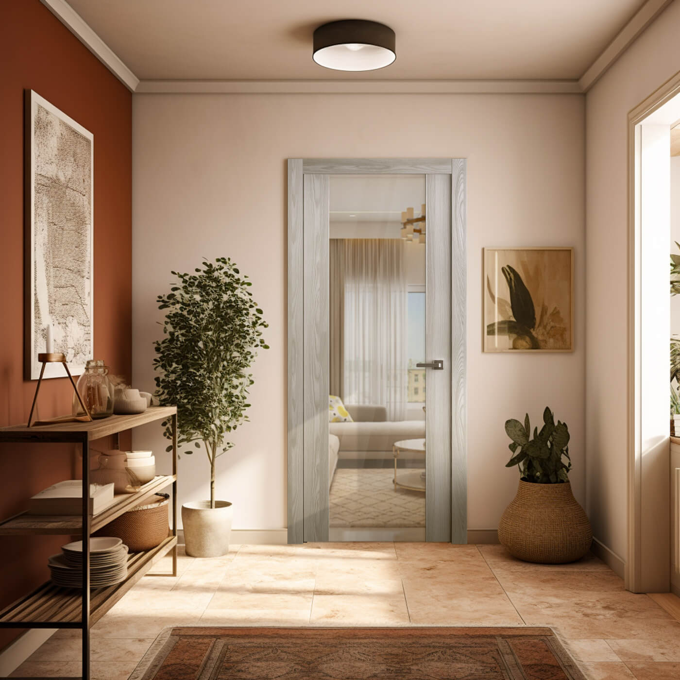 Avon 202 Clear Vetro Ribeira Ash Belldinni Modern Interior Door | Buy ...