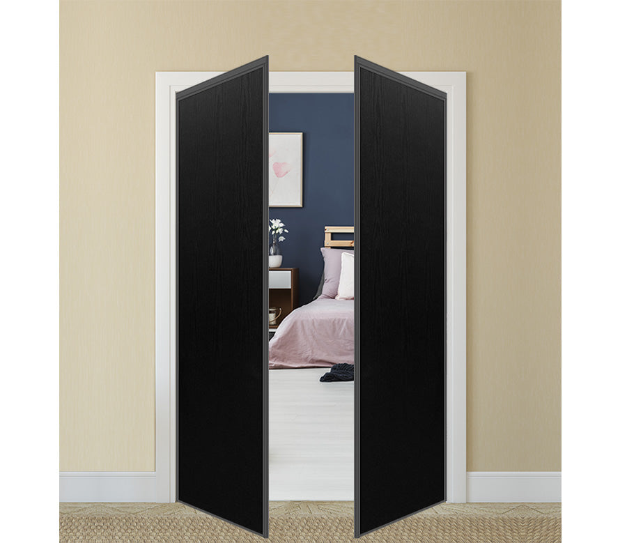 Nova Pivot Closet Doors - Style 01 | Panel Door | Swing Door | Black ...