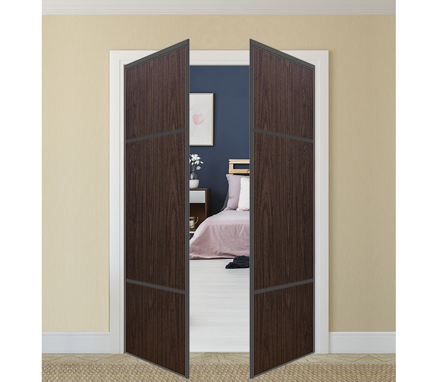 Nova Pivot Closet Doors - Style 10 | Panel Door | Swing Door | Black ...