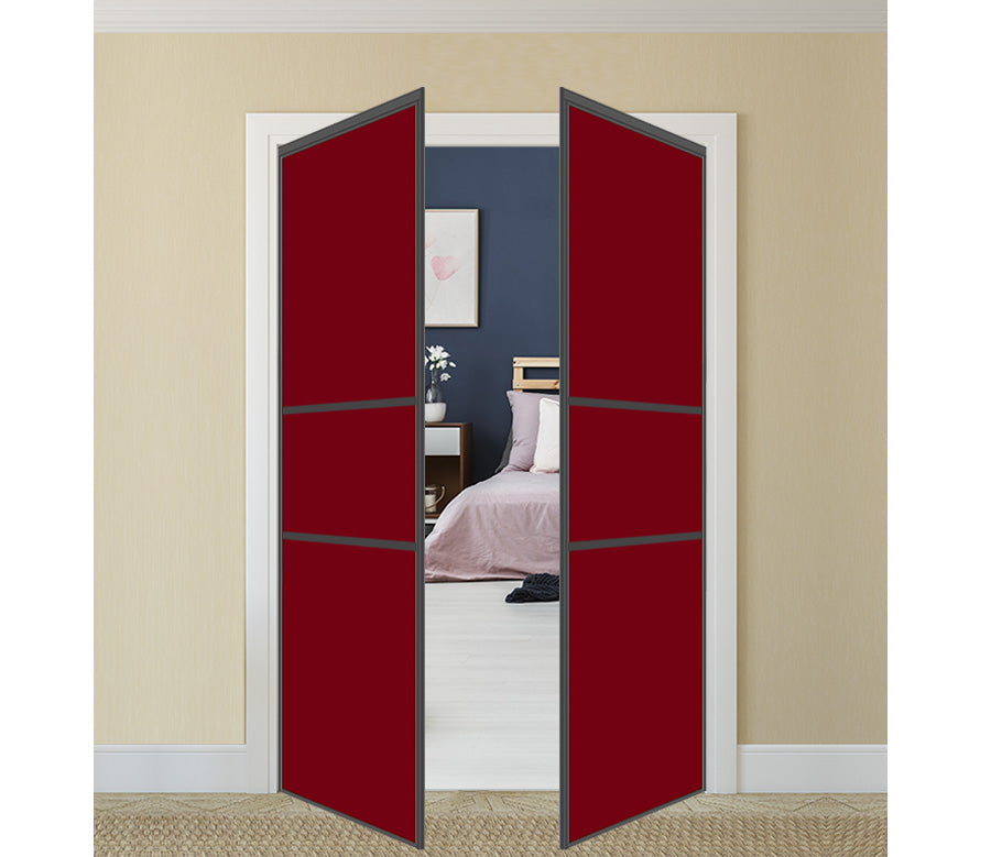Nova Pivot Closet Doors - Style 06 | Glass Door | Swing Door | Burgundy ...