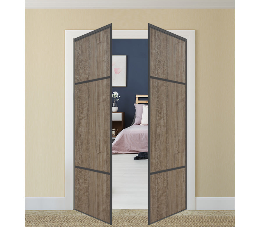 Nova Pivot Closet Doors - Style 10 | Panel Door | Swing Door | Dark ...