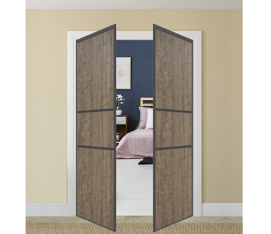 Nova Pivot Closet Doors - Style 06 | Panel Door | Swing Door | Dark ...