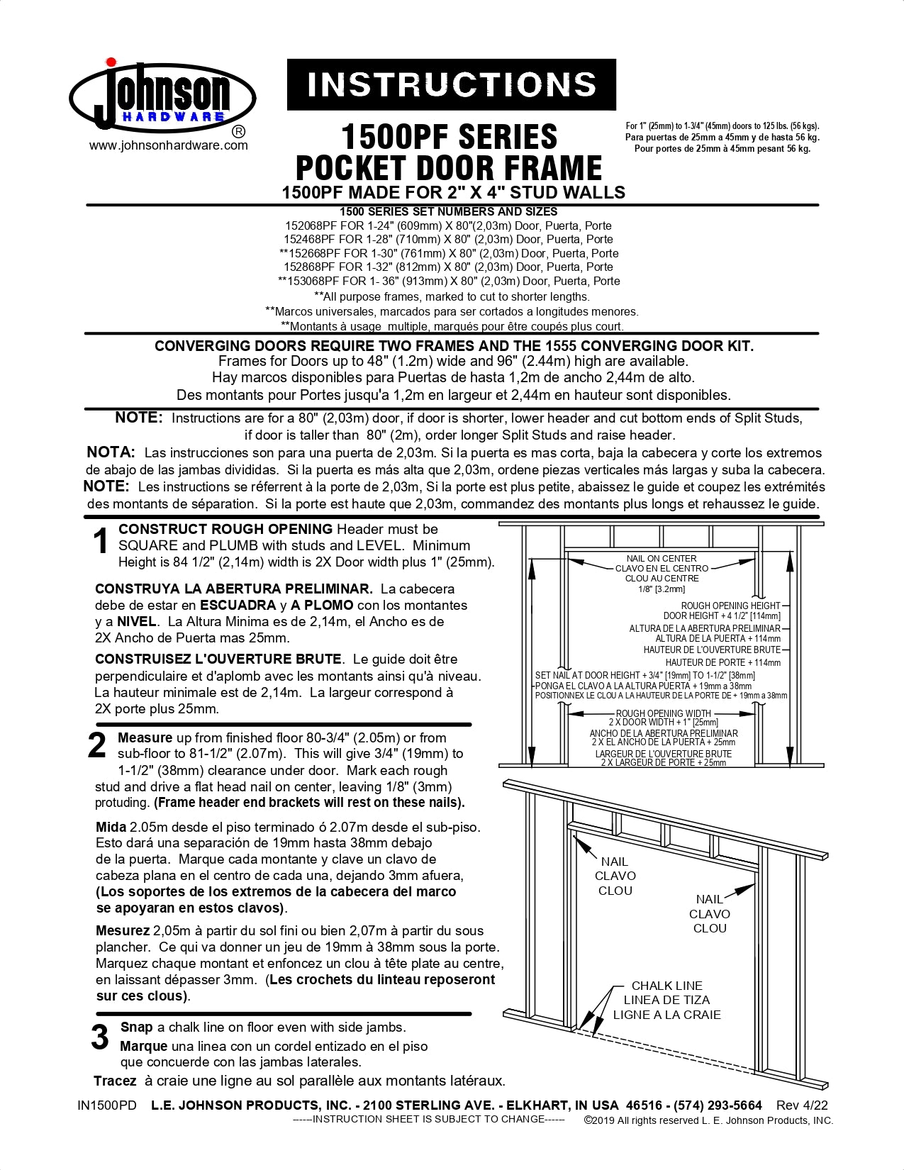 Sliding French Pocket Door with Frosted Glass | Solid Wood Interior ...