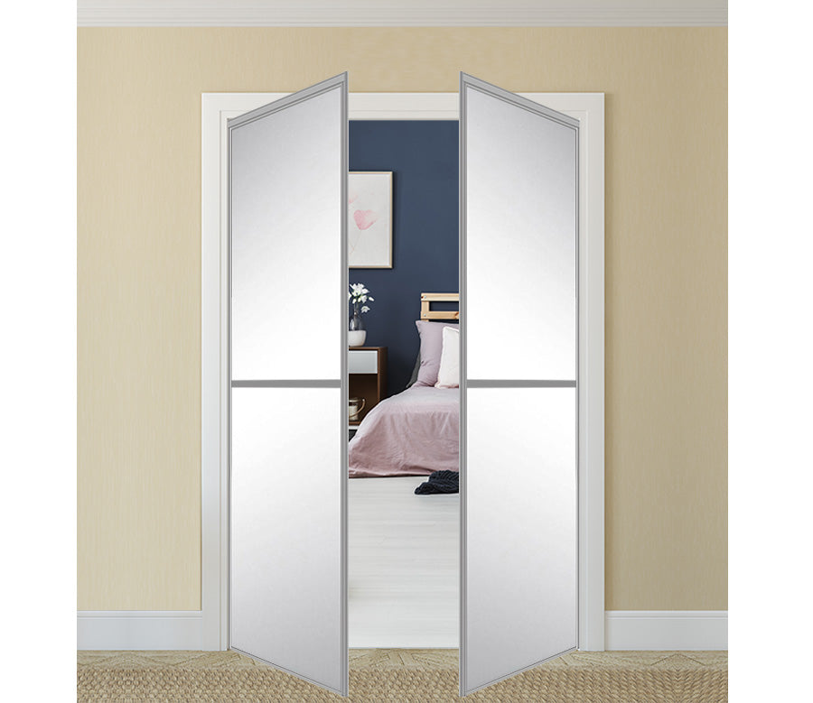 Nova Pivot Closet Doors - Style 02 | Mirror | Swing Door | Buy Doors Online