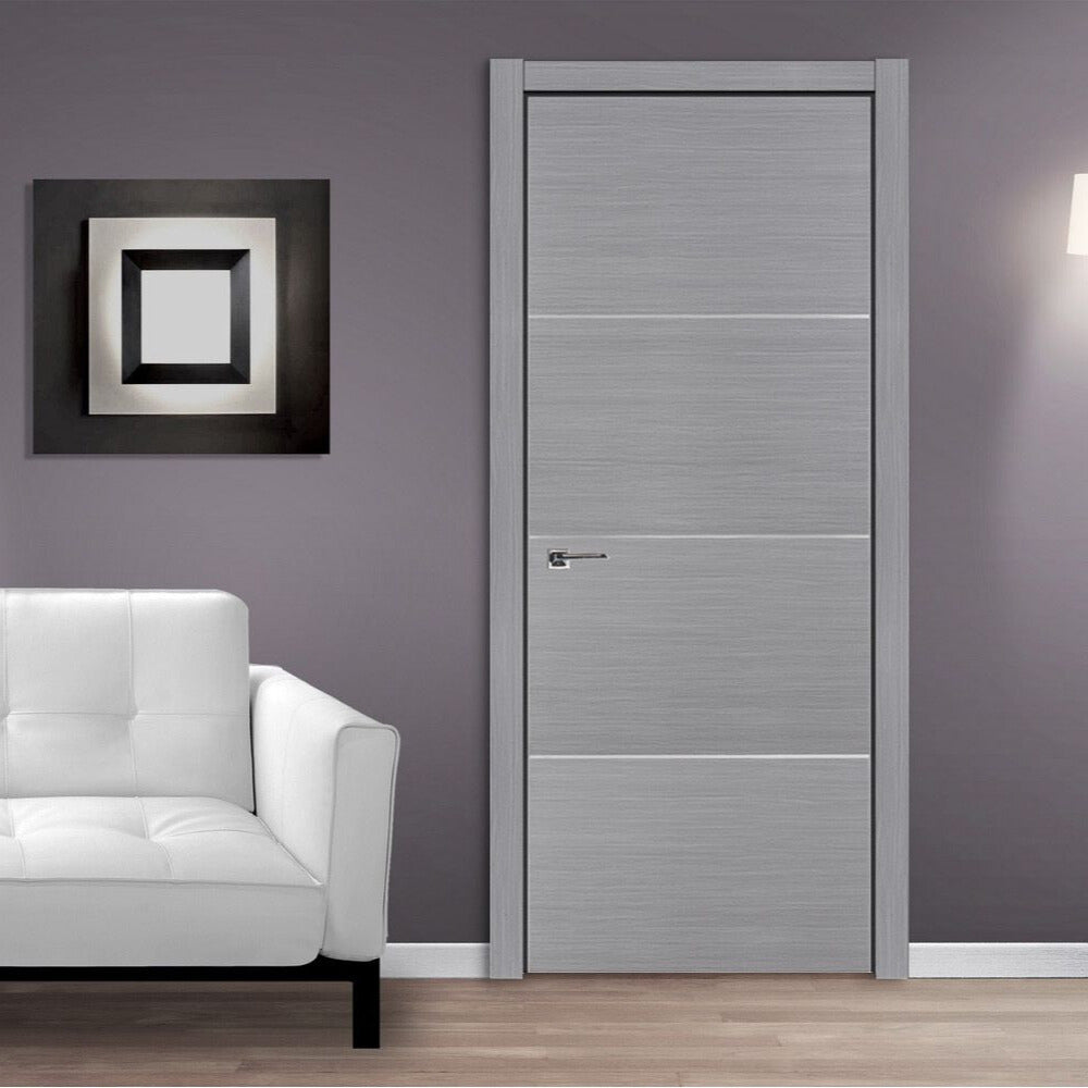 Nova HG008 Silver Wood Laminated Modern Interior Door | Buy Doors Online