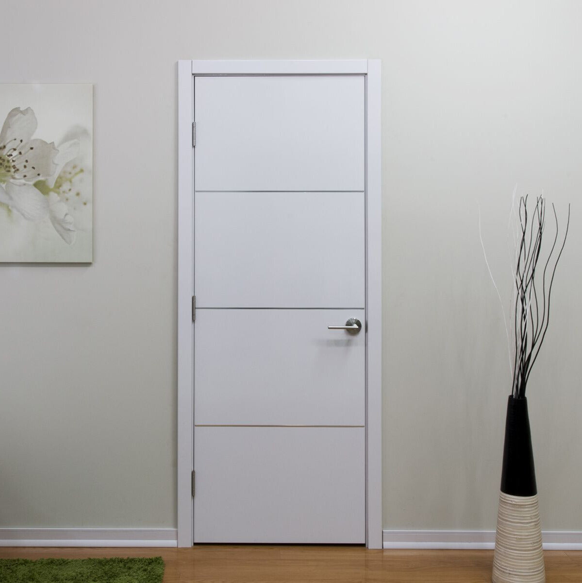 Nova HG008 White Drawing Laminated Modern Interior Door | Buy Doors Online