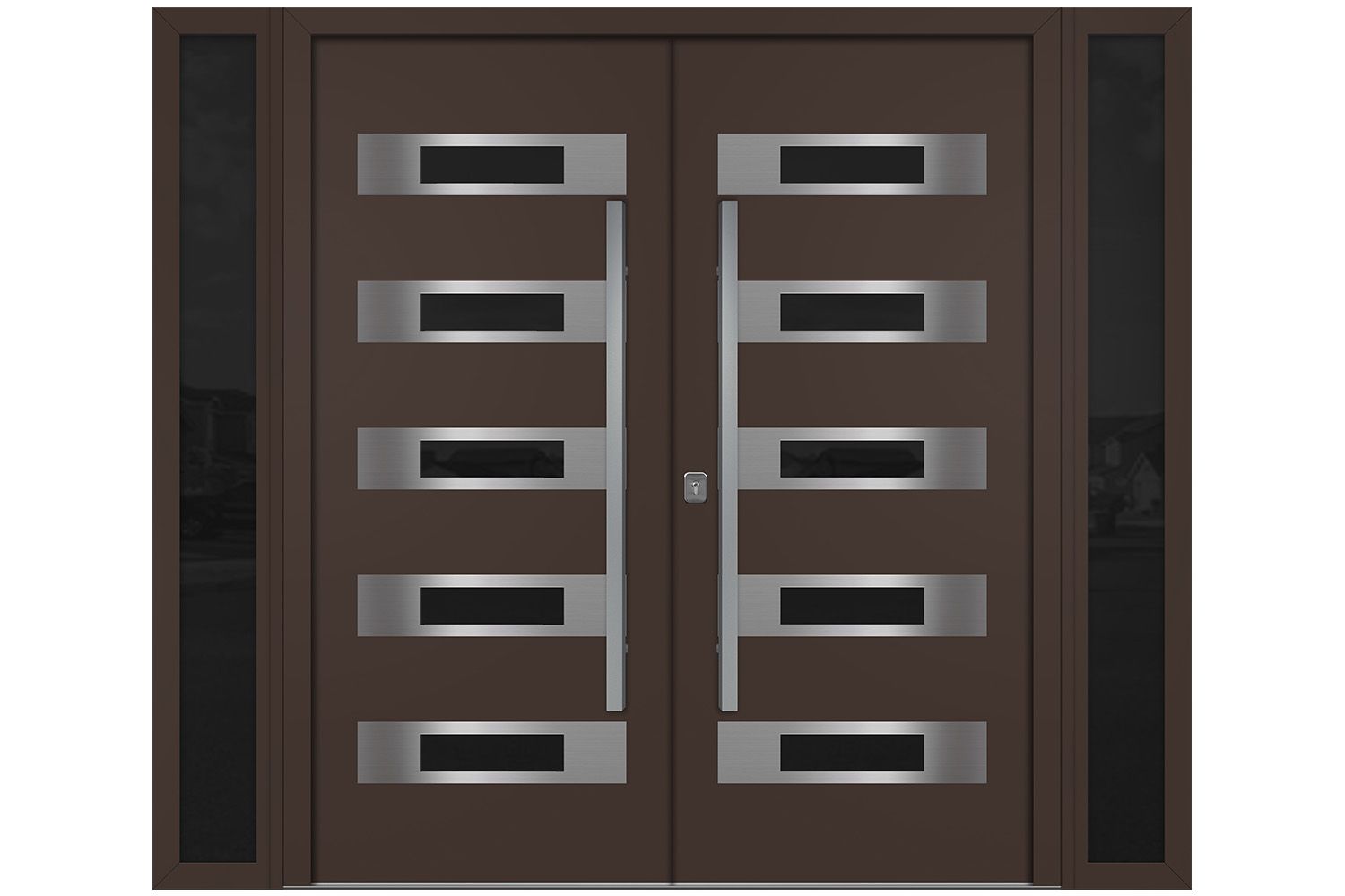 Nova Inox S5 Brown Exterior Door | Double Door | Buy Doors Online