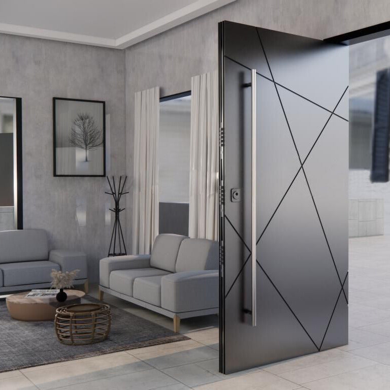 Nova Royal Series Pivot Wrought Iron Custom Exterior Door | Style 001 ...
