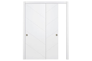Nova Slant Soft White Laminated Traditional interior Door | ByPass Door ...