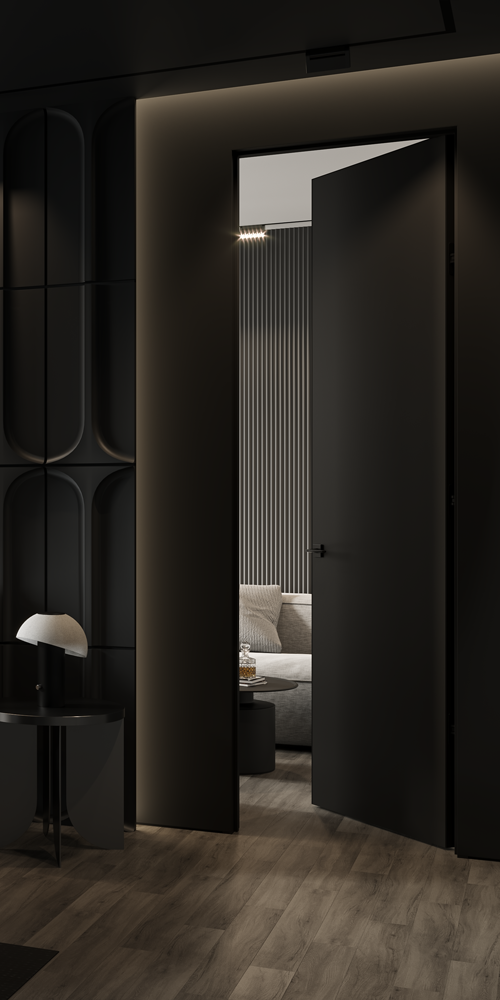 Optima Black Matte Frameless Belldinni Modern Interior Door | Buy Doors ...