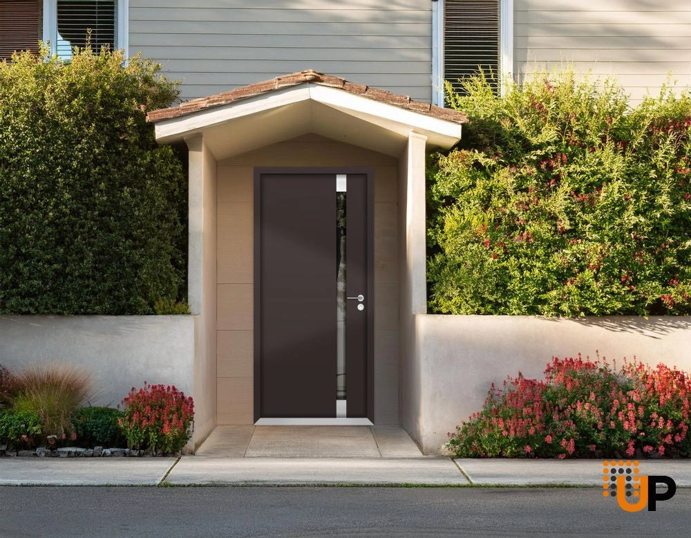 Front Exterior Prehung Steel Doors | Stainless Inserts Single Modern ...