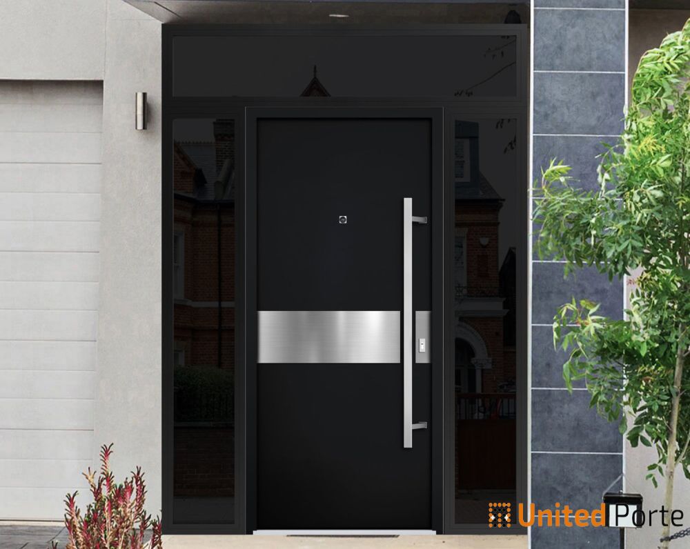 Front Exterior Prehung Steel Door | Entry Metal Modern Painted Door ...
