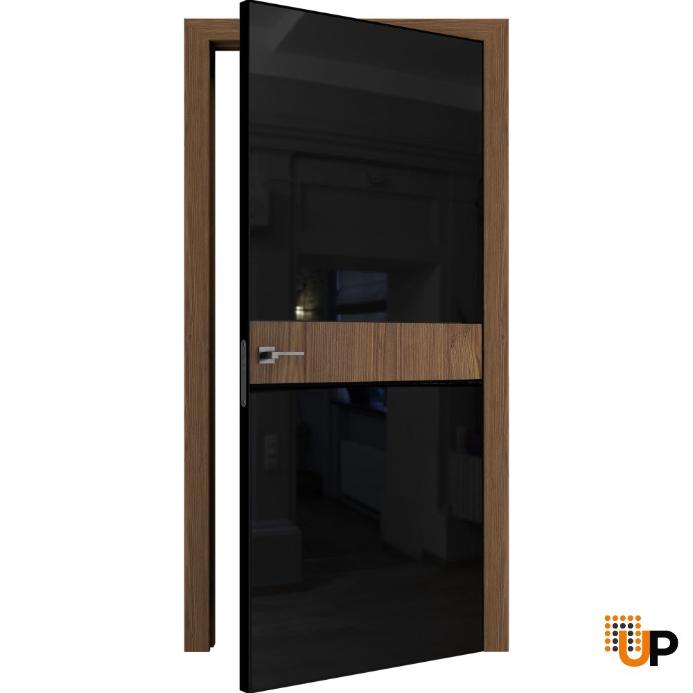Invisible Solid Hidden Door with Handle | Sahara Black with Silver ...