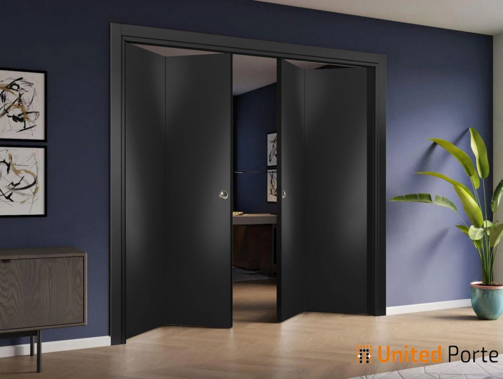 Sliding Closet Bi-fold Door with Frames | Wood Solid Bedroom Wardrobe ...