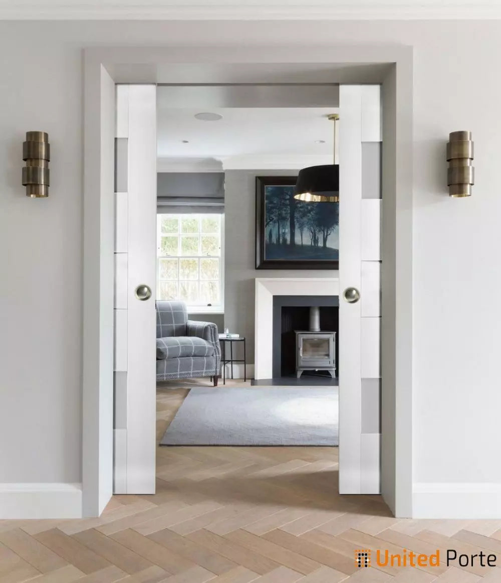 Sliding Pocket Door with Opaque Glass | MDF Interior Bedroom Modern ...