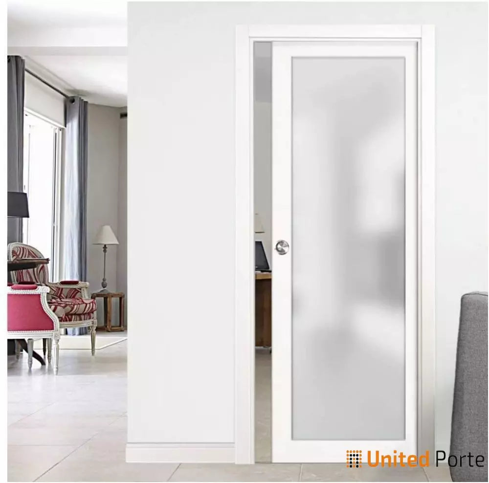 Sliding Pocket Door with Frosted Glass | Solid Wood Interior Bedroom ...