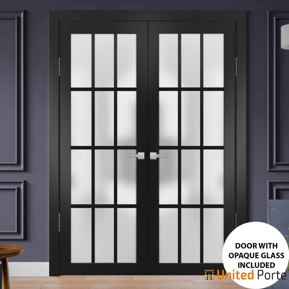 Solid French Door with 12 Lites Frosted Glass | Bathroom Bedroom Sturdy ...