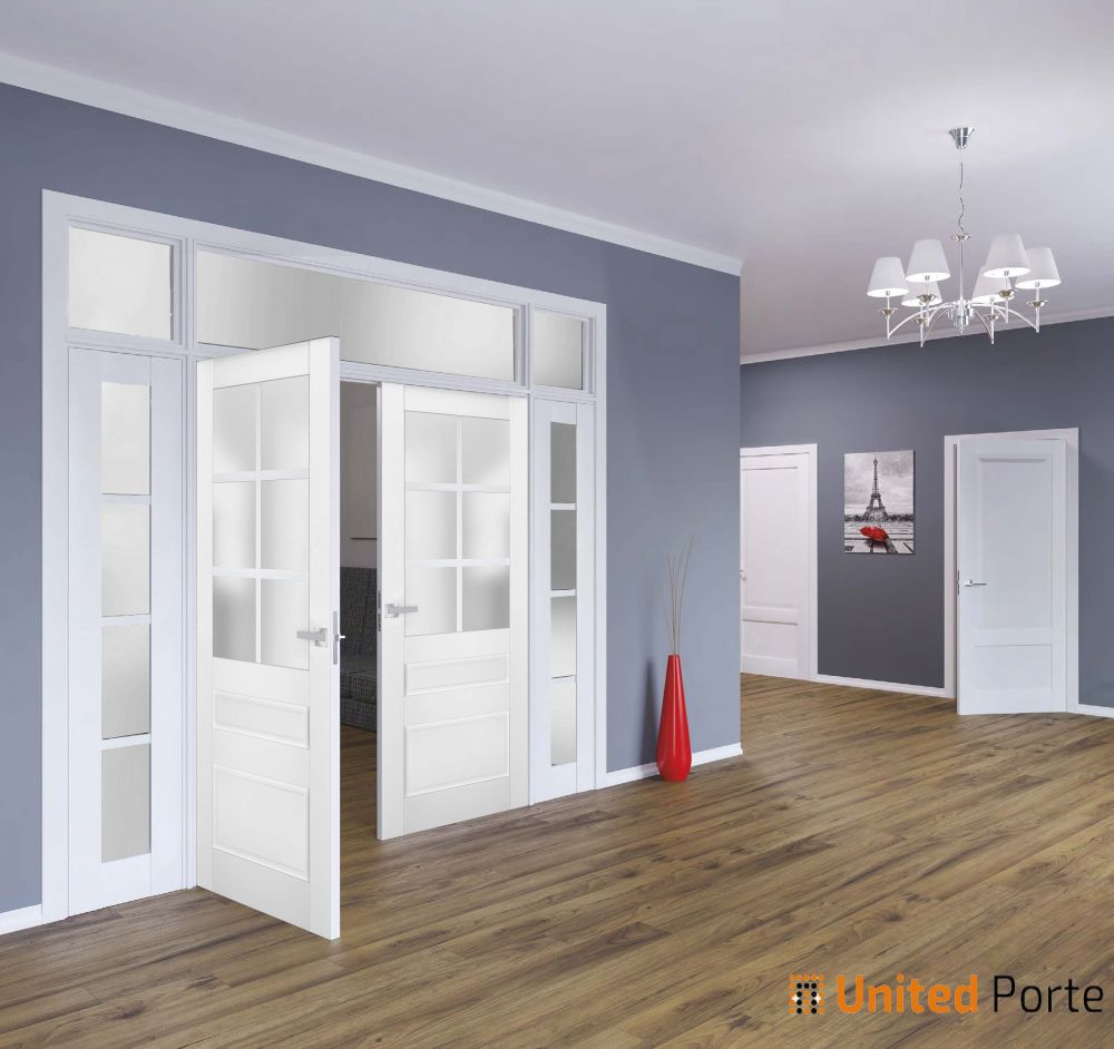 Interior Solid French Door with Frosted Glass | Bathroom Bedroom Sturdy ...