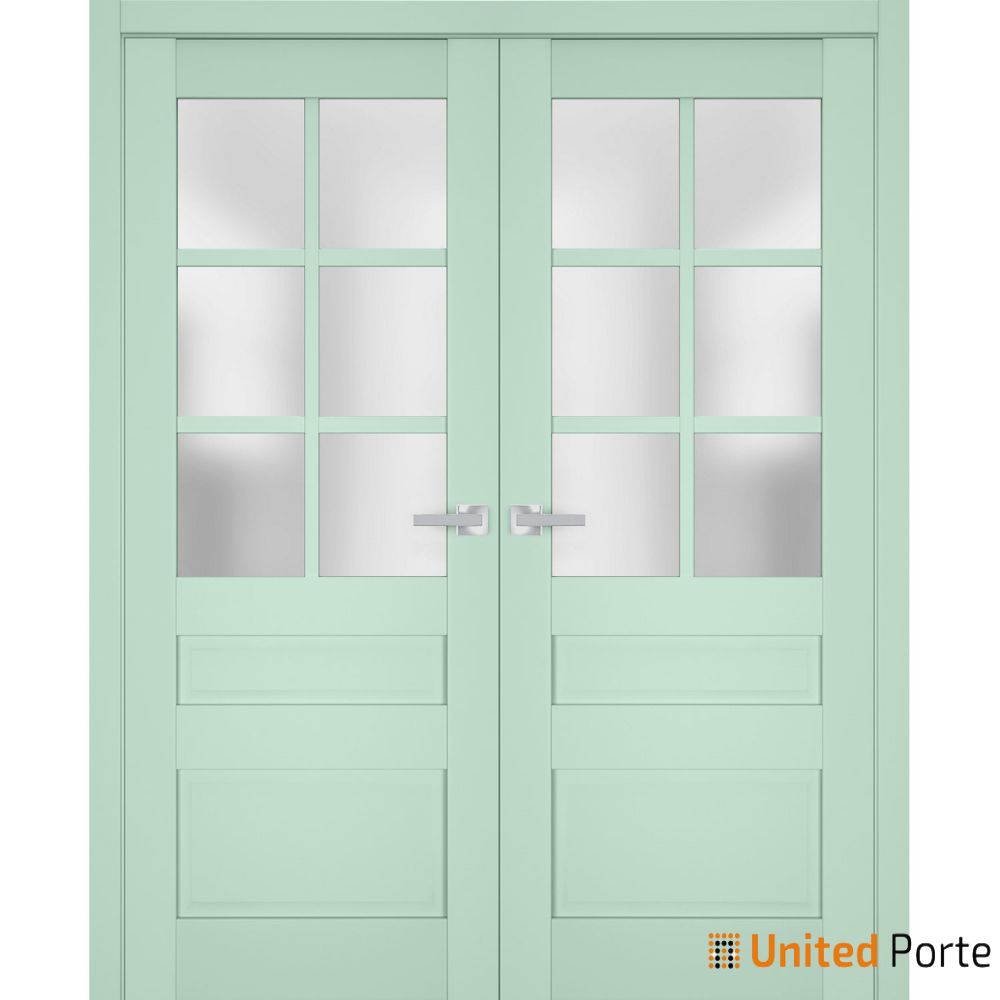 Interior Solid French Door with Frosted Glass | Bathroom Bedroom Sturdy ...