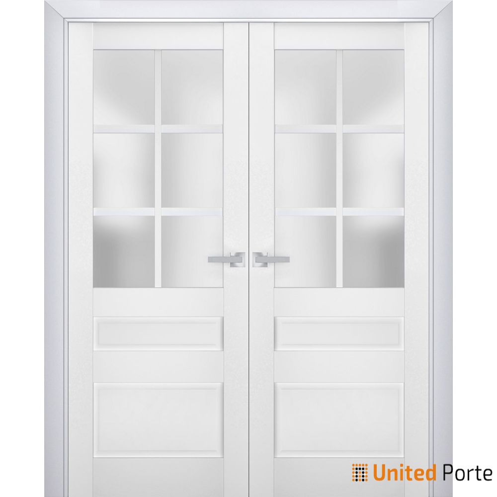Interior Solid French Door with Frosted Glass | Bathroom Bedroom Sturdy ...