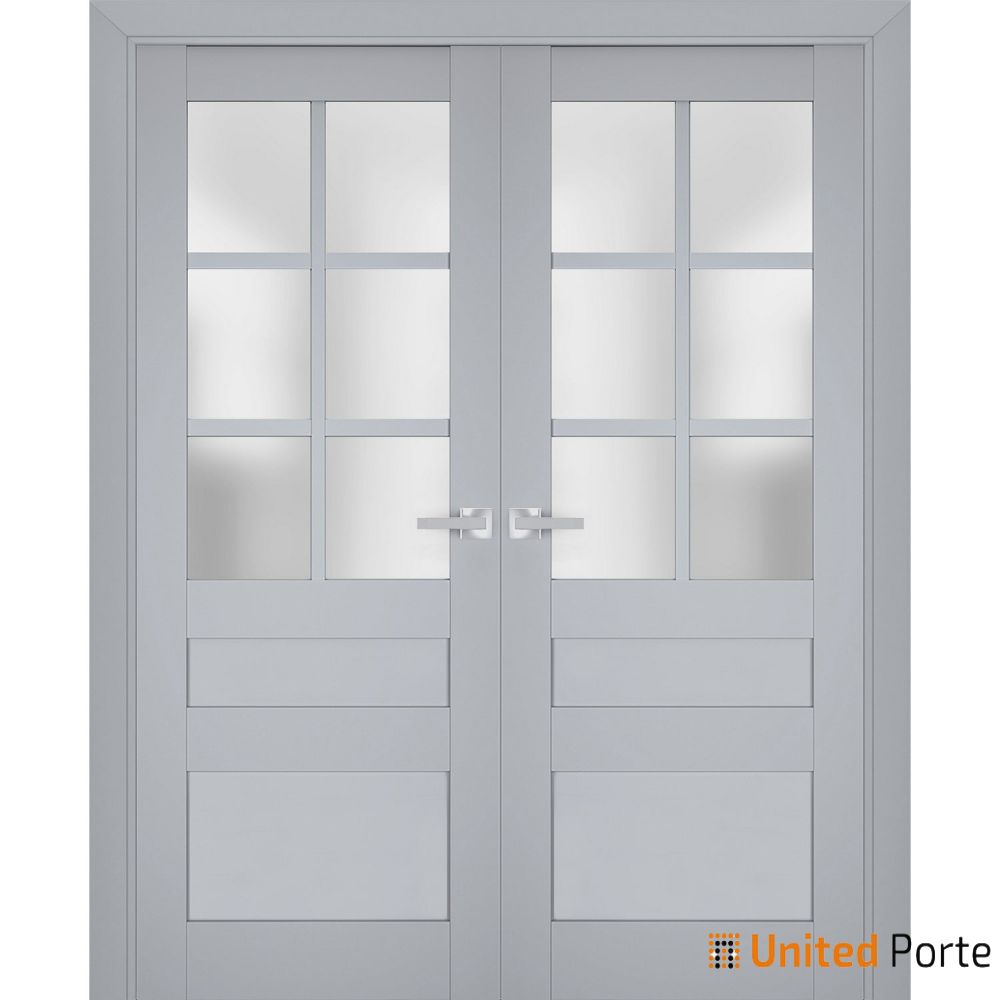 Interior Solid French Door with Frosted Glass | Bathroom Bedroom Sturdy ...
