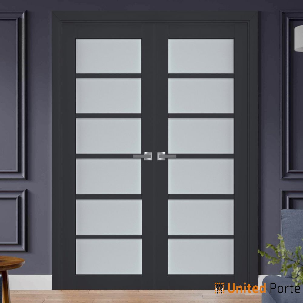Interior Solid French Door with Frosted Glass | Bathroom Bedroom Sturdy ...