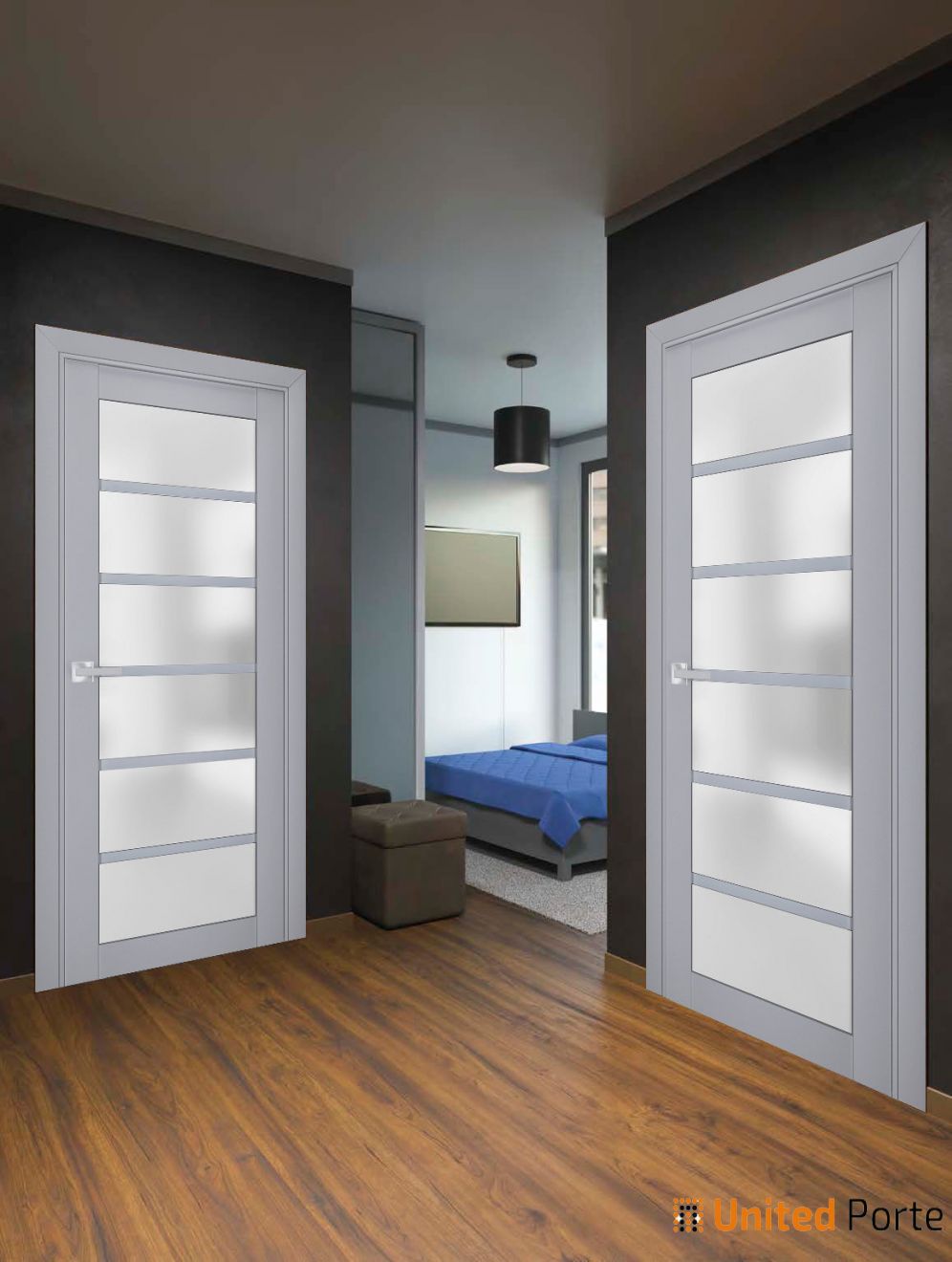 Interior Solid French Door with Frosted Glass | Bathroom Bedroom Sturdy ...
