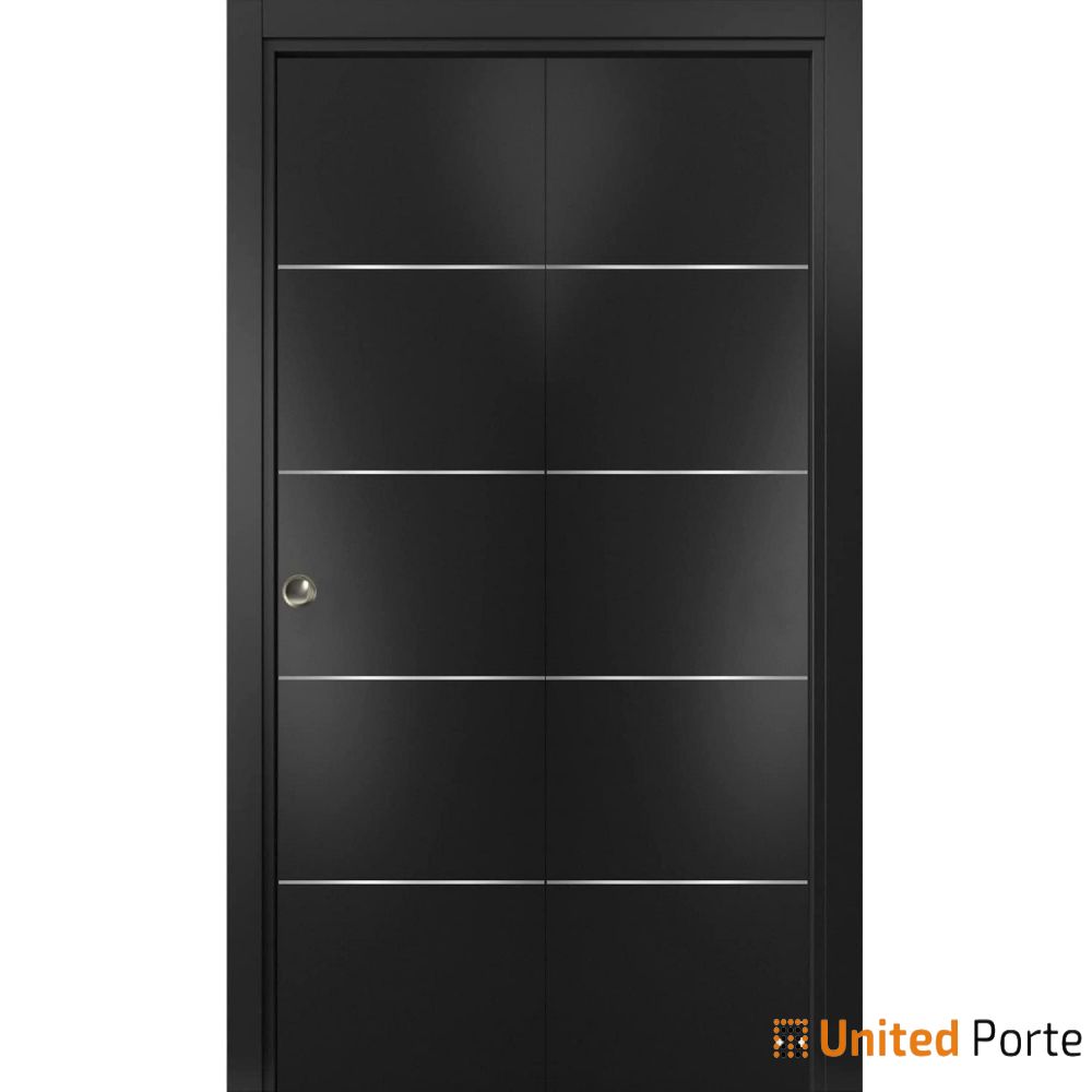 Modern Interior Sliding Closet Bi-fold Door with Hardware | Solid Panel ...