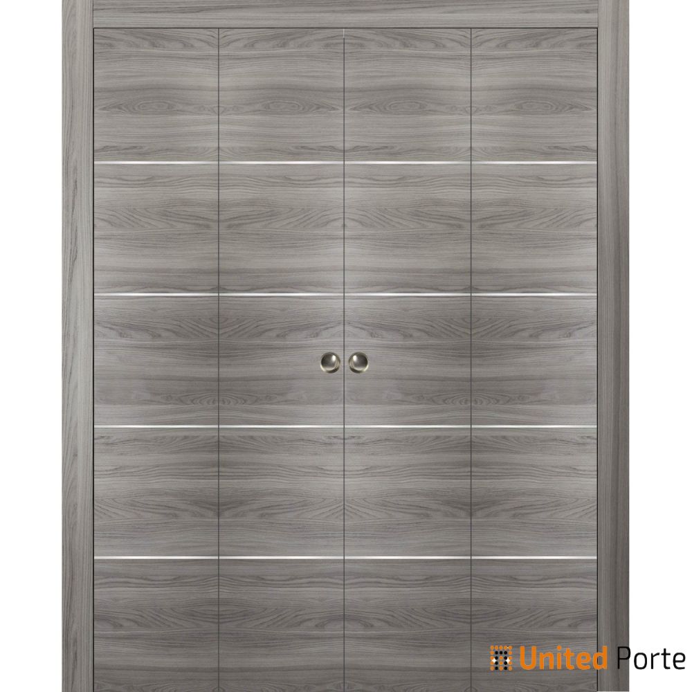 Modern Interior Sliding Closet Bi-fold Door with Hardware | Solid Panel ...