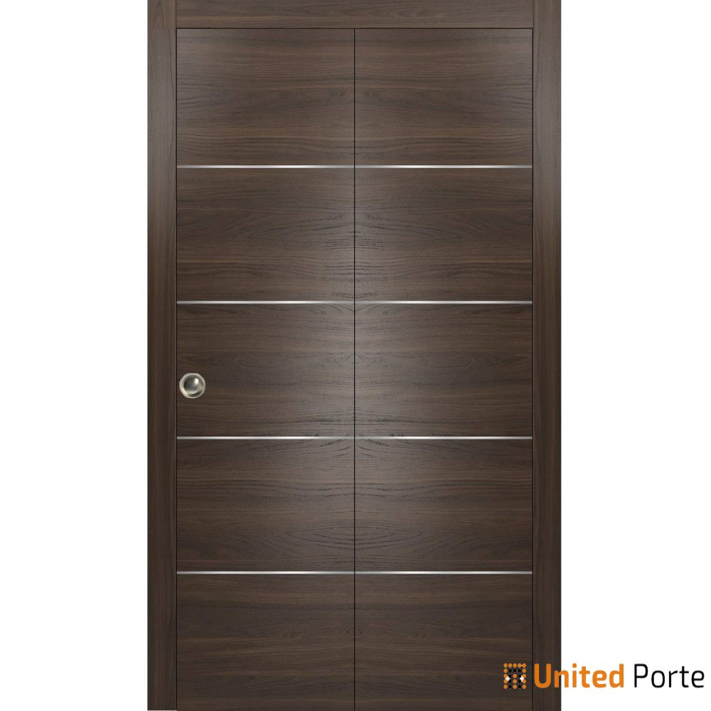 Modern Interior Sliding Closet Bi-fold Door with Hardware | Solid Panel ...