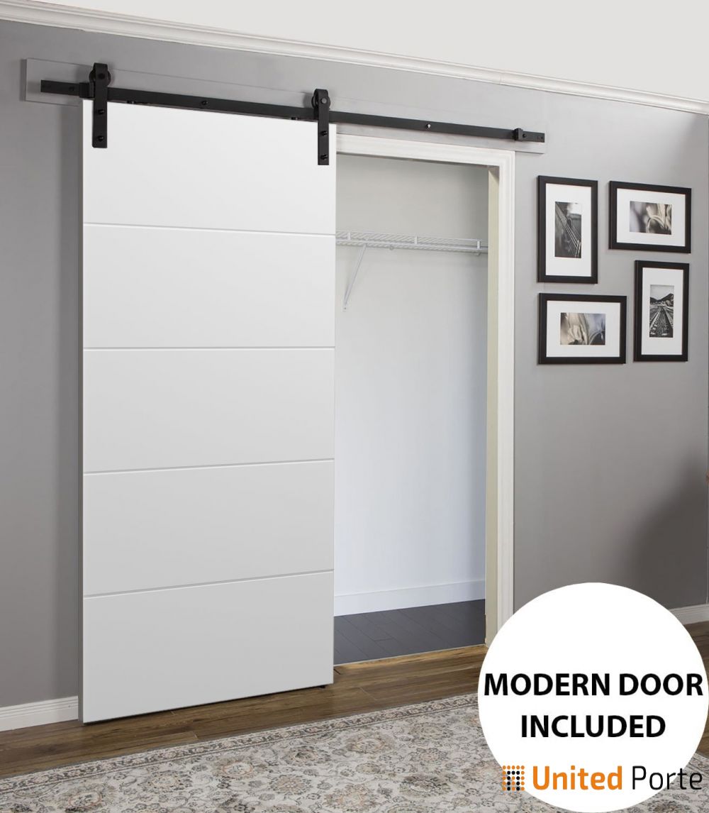 Sliding Barn Door with Decorative Panels | Modern Solid Panel Interior ...