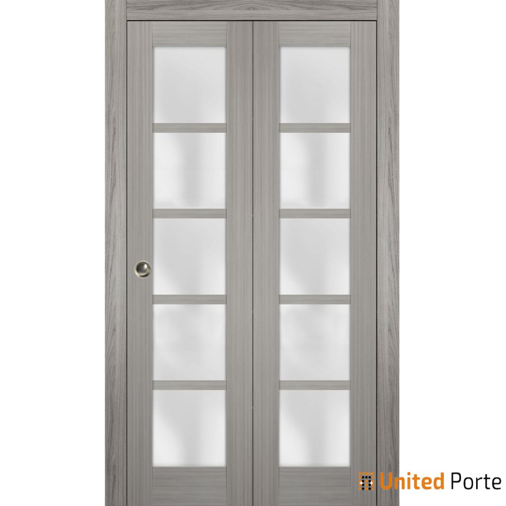 Sliding Closet Bi-Fold Doors with Frosted Opaque Glass | Solid Panel ...