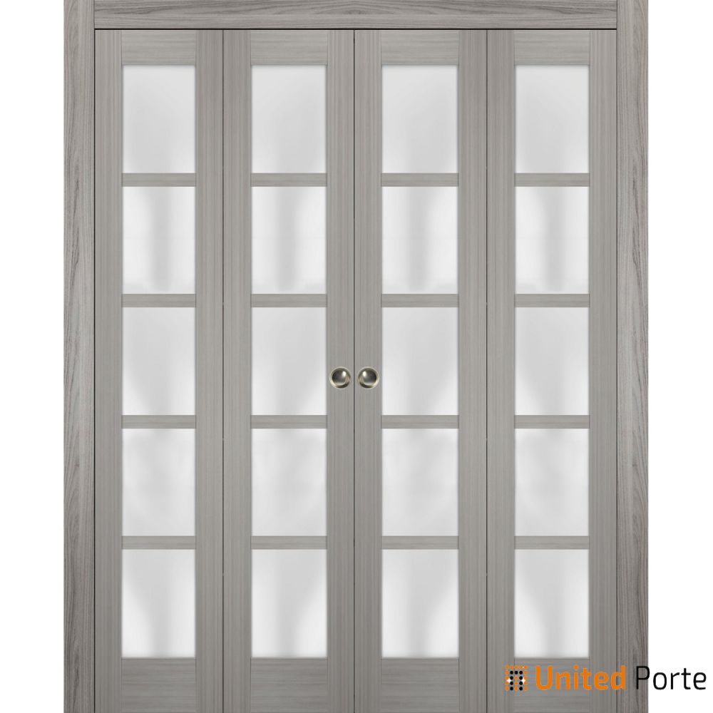 Sliding Closet Bi-Fold Doors with Frosted Opaque Glass | Solid Panel ...