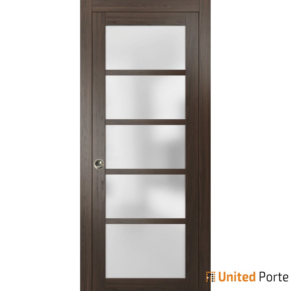 Sliding French Pocket Door with Frosted Opaque Glass | Solid Panel ...
