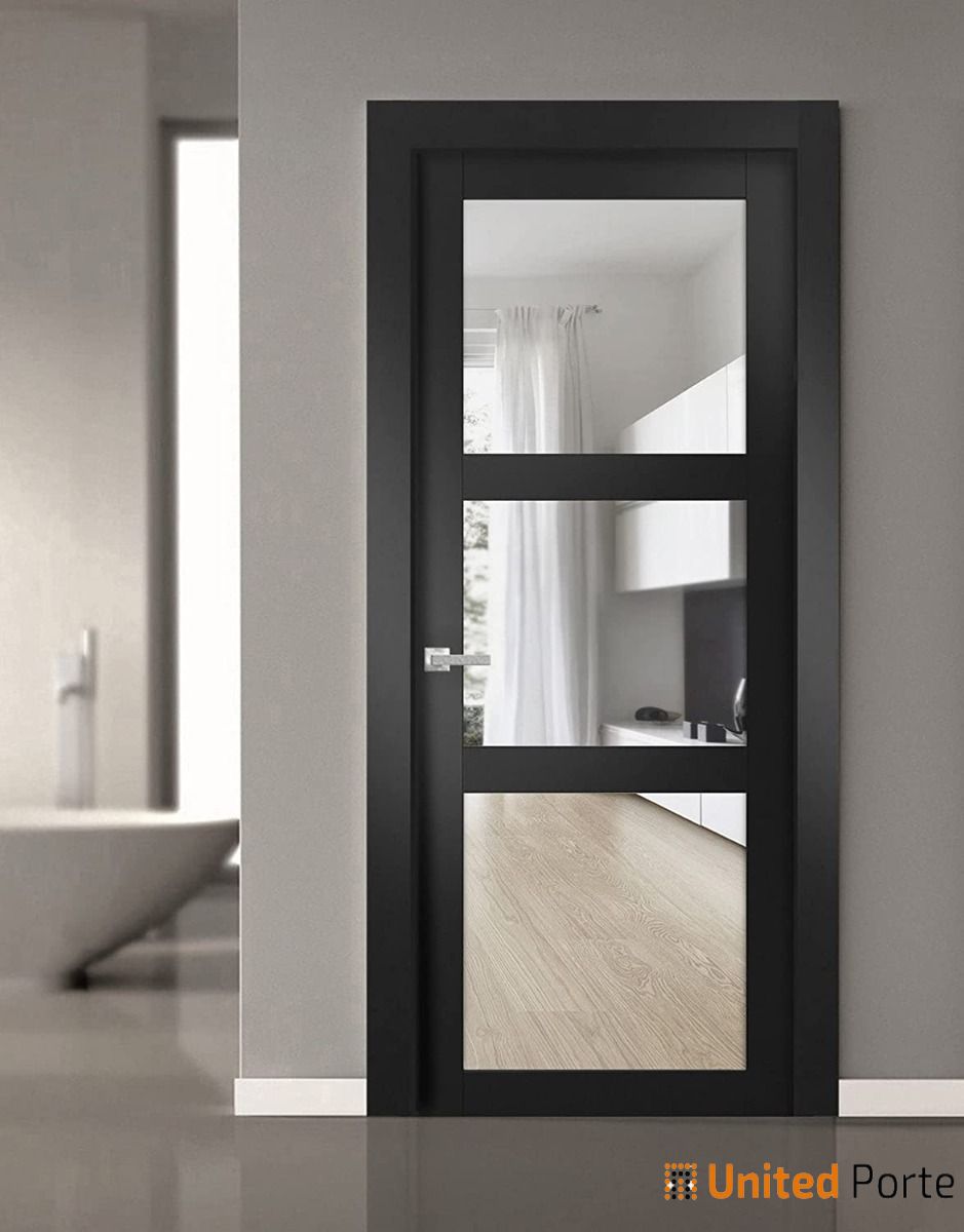 Solid French Interior Doors with Clear Glass | Bathroom Bedroom Sturdy ...